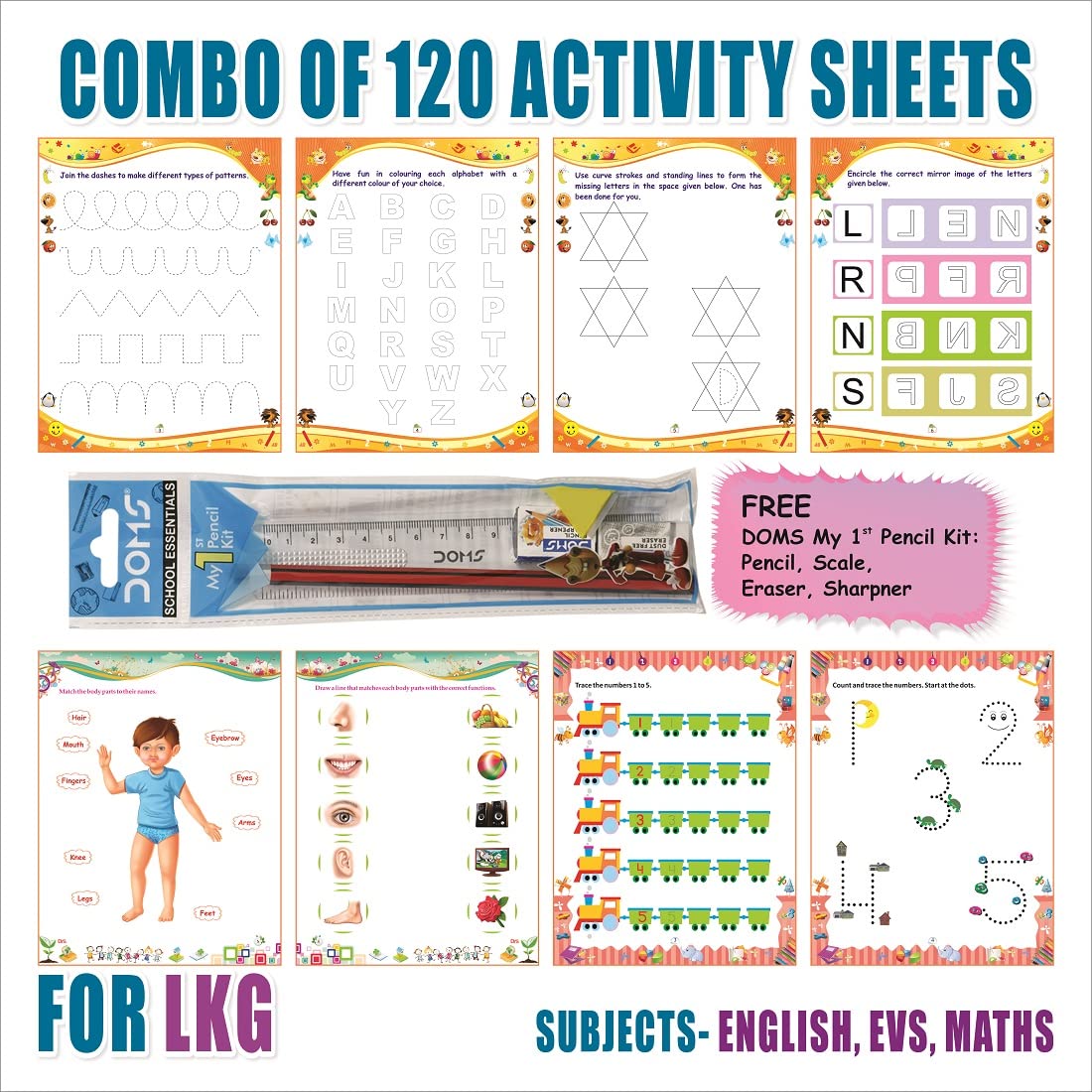 Buy UKG Activity Sheets (120 Pages) in Maths, English and EVS - Enhance ...