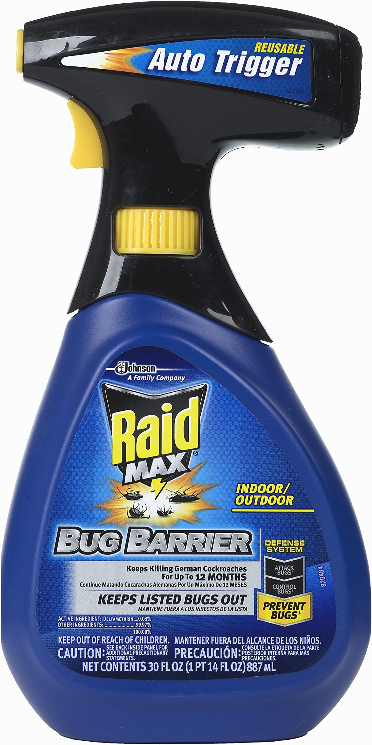 Amazon.com: Raid 10191500 MAX Bug Barrier, Pack - 1, 30oz Trigger ...
