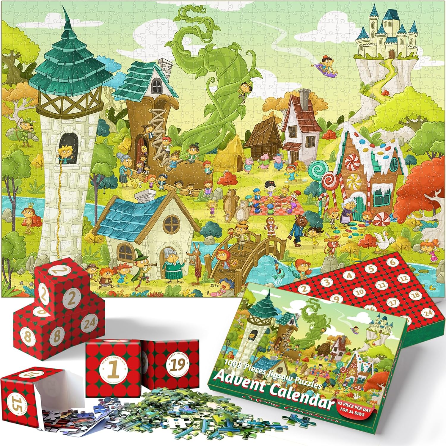 Amazon.com: Advent Calendar 2023, Christmas Scene Jigsaw Puzzles 24 ...