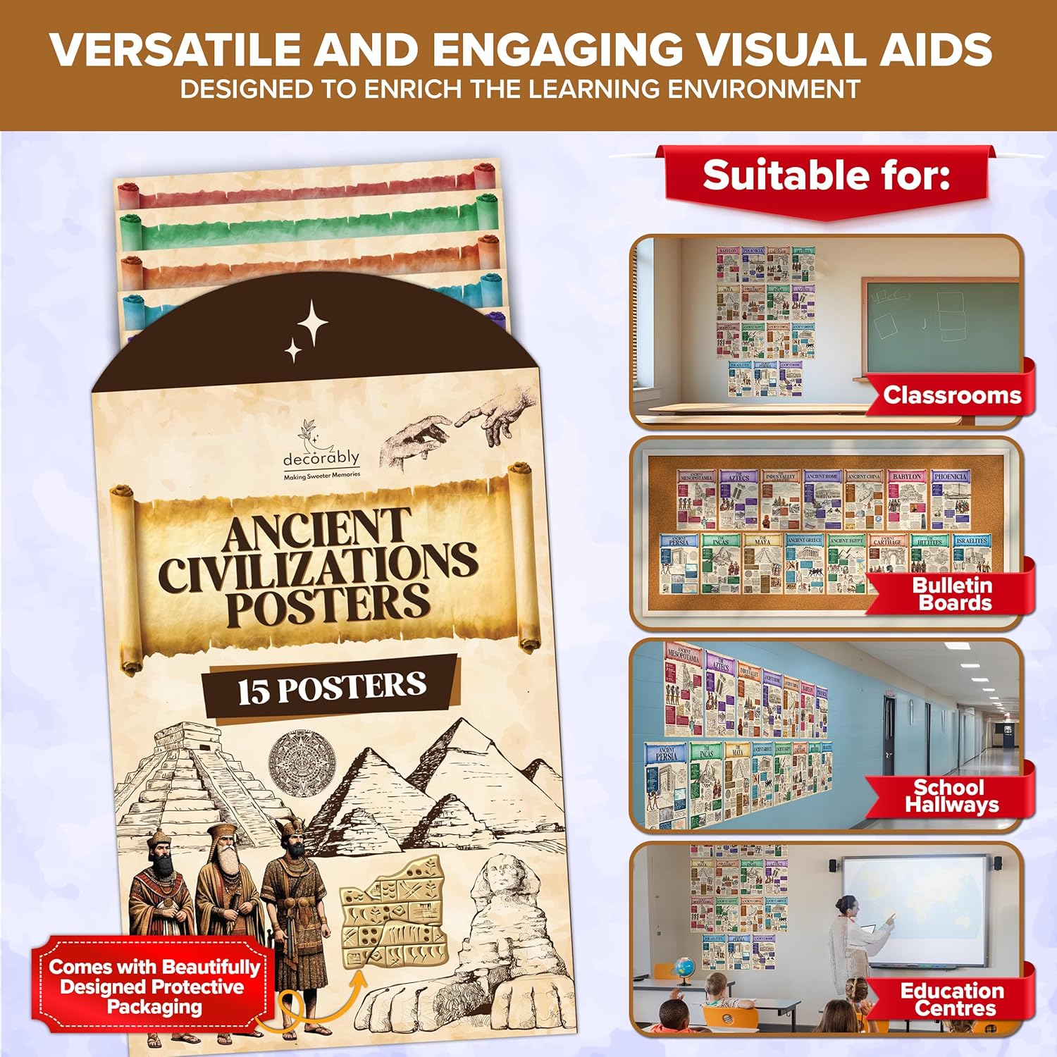 Decorably 15 Ancient Civilizations Posters for Australia | Ubuy