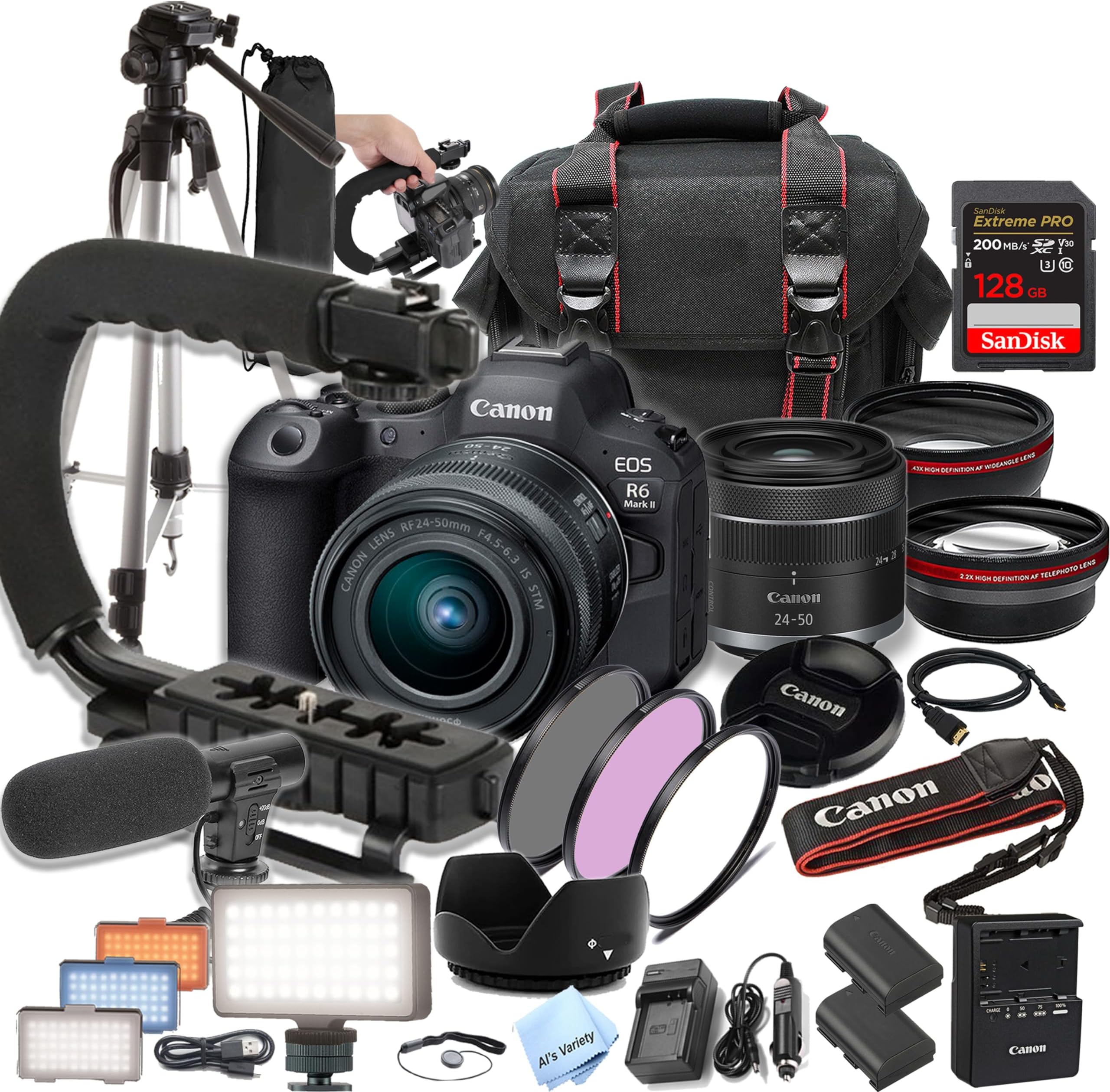 Amazon.com : Canon EOS R6 Mark II Camera Bundle with 24-50mm + 128GB ...