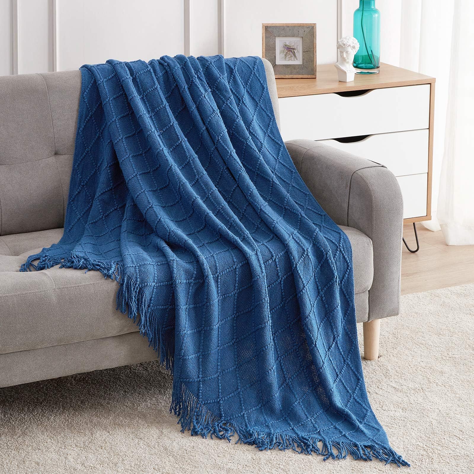 Amazon.com: MOTINI 100% Cotton Multi-Colored Striped Throw Blankets ...