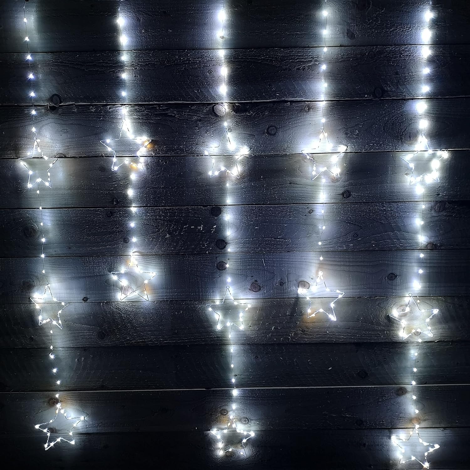 Premier 312 LED 1.3m x 1.2m Static Star LED Curtain Christmas Lights ...
