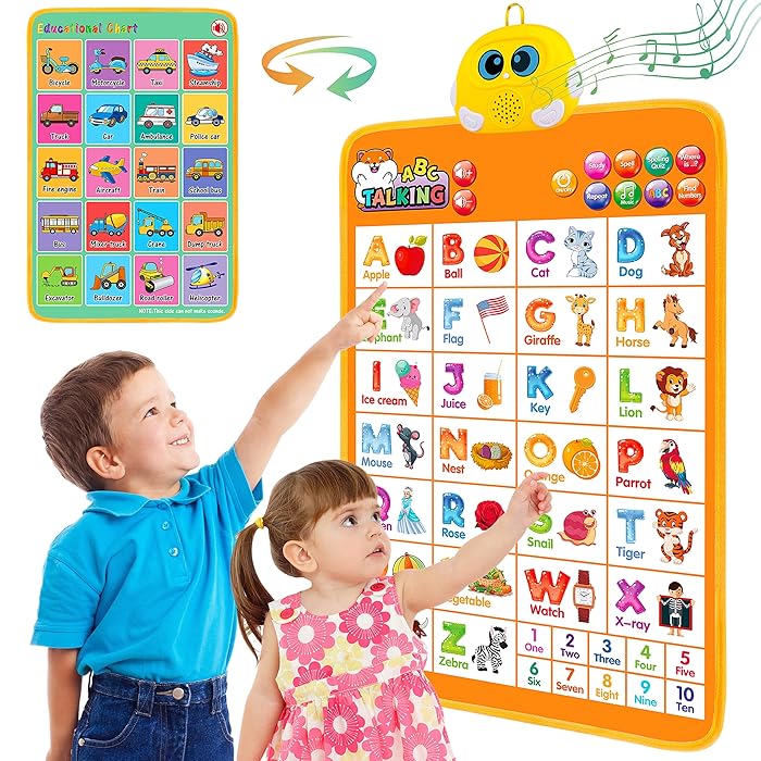 Buy Interactive Alphabet Wall Chart for Kids, Toddler Talking ABC ...