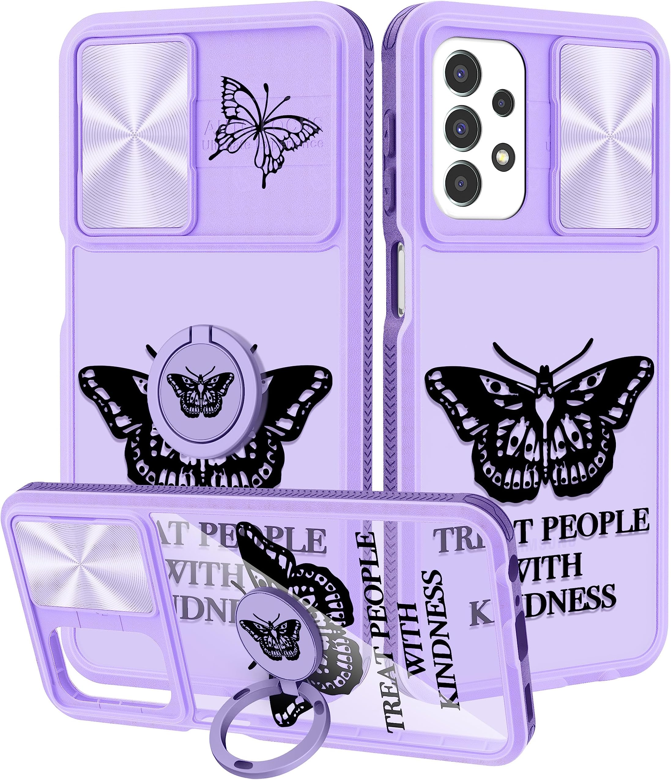 Amazon.com: Plakill for Galaxy A23 5G Phone Case - Kindness Butterfly ...