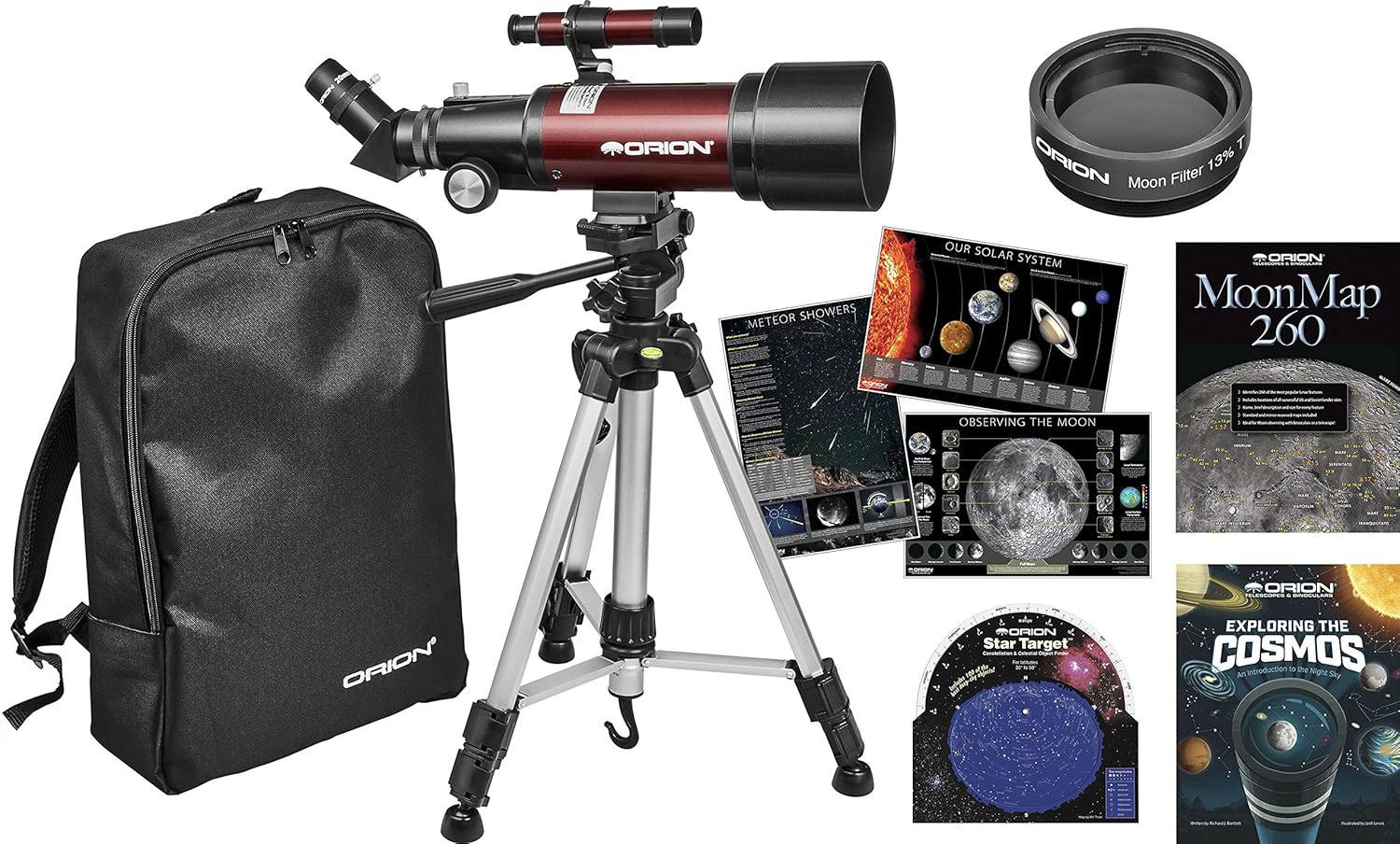 Buy Orion Goscope III 70mm Refractor Special Travel Telescope Kit, Red ...
