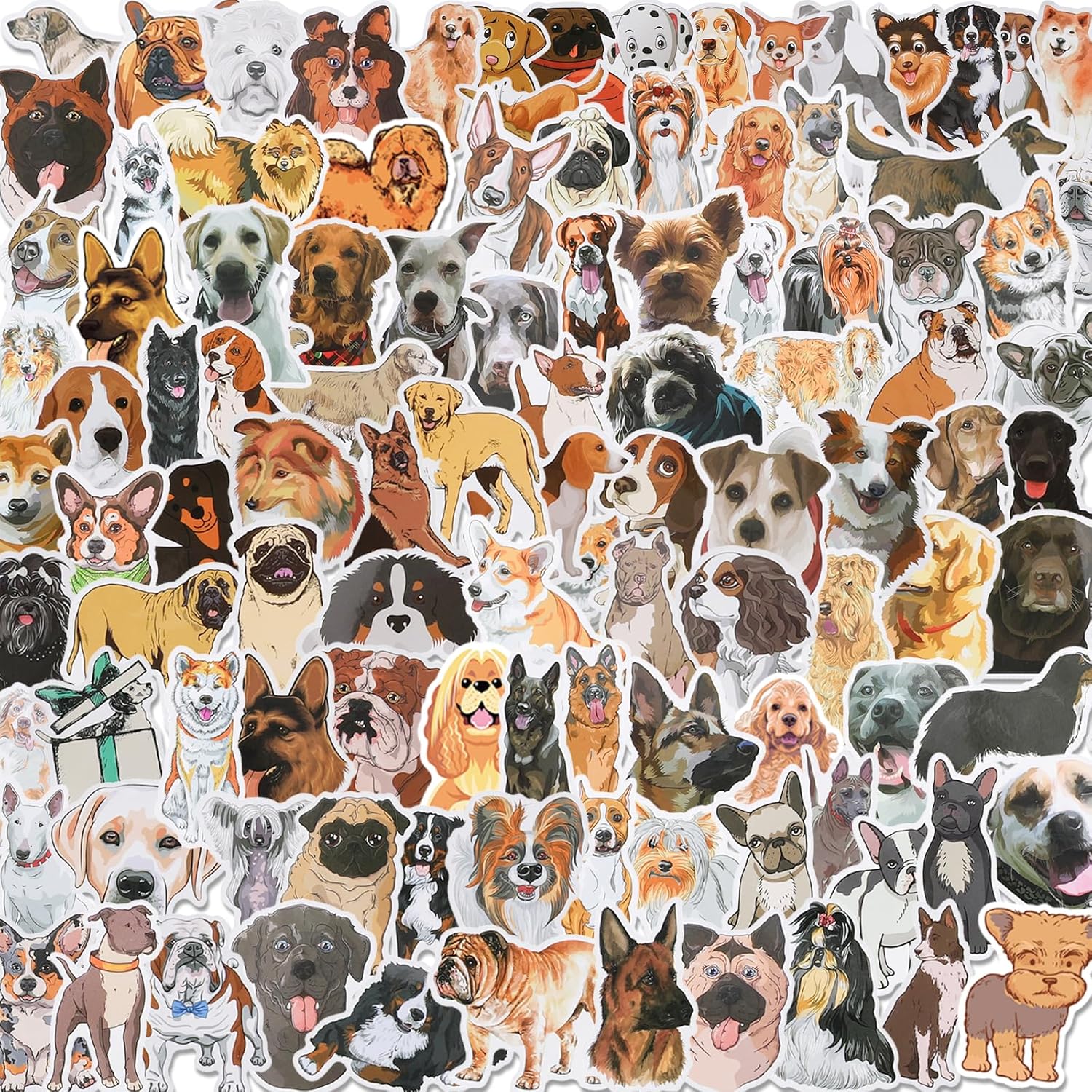 Amazon.com: Dog Sticker Pack 200Pcs Waterproof: Dog Stickers for Water ...