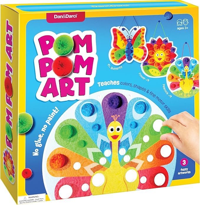 Amazon.com: Dan&Darci Pom Pom Arts & Crafts Kit for Toddlers - Art ...