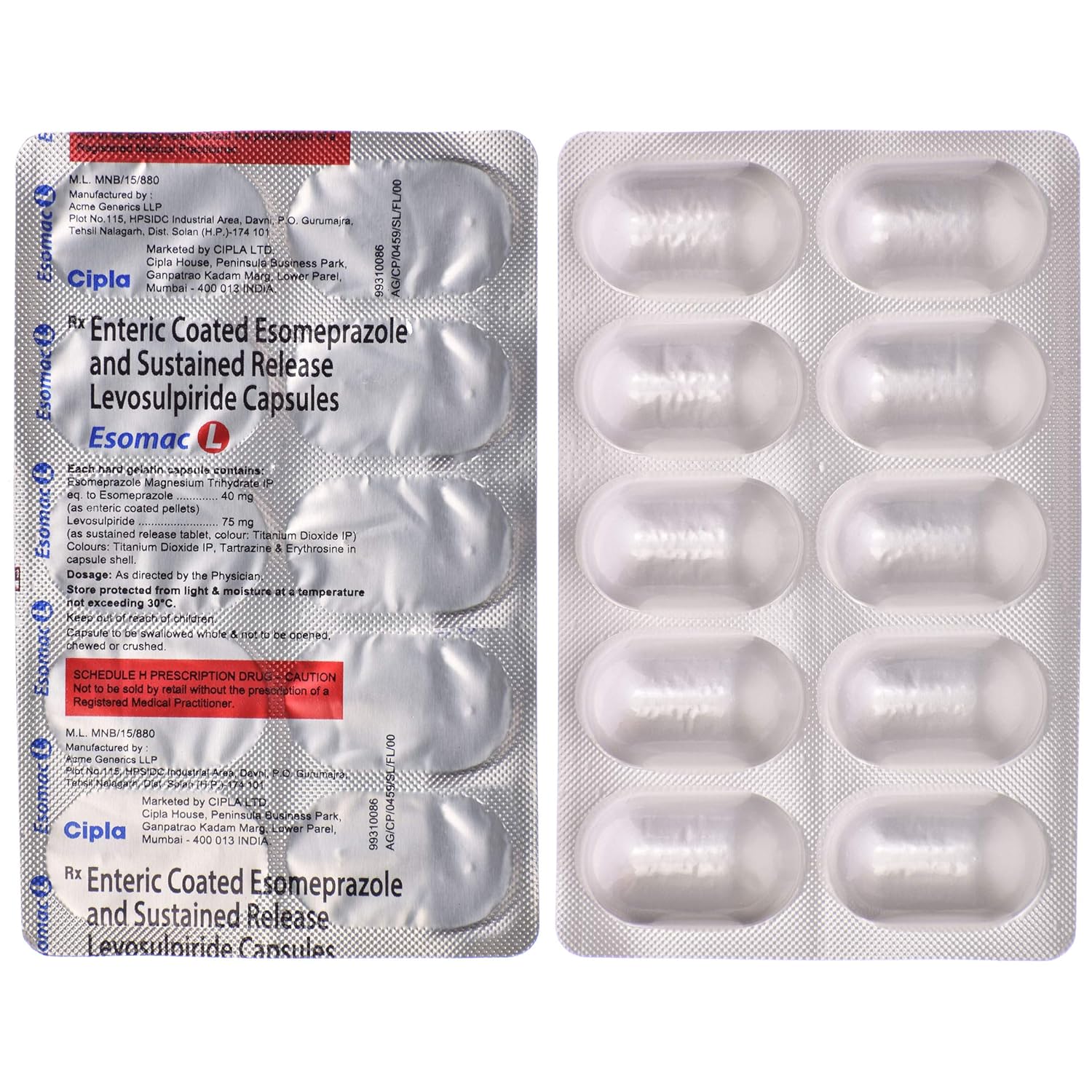 Esomac L - Strip of 10 Capsules : Amazon.in: Health & Personal Care
