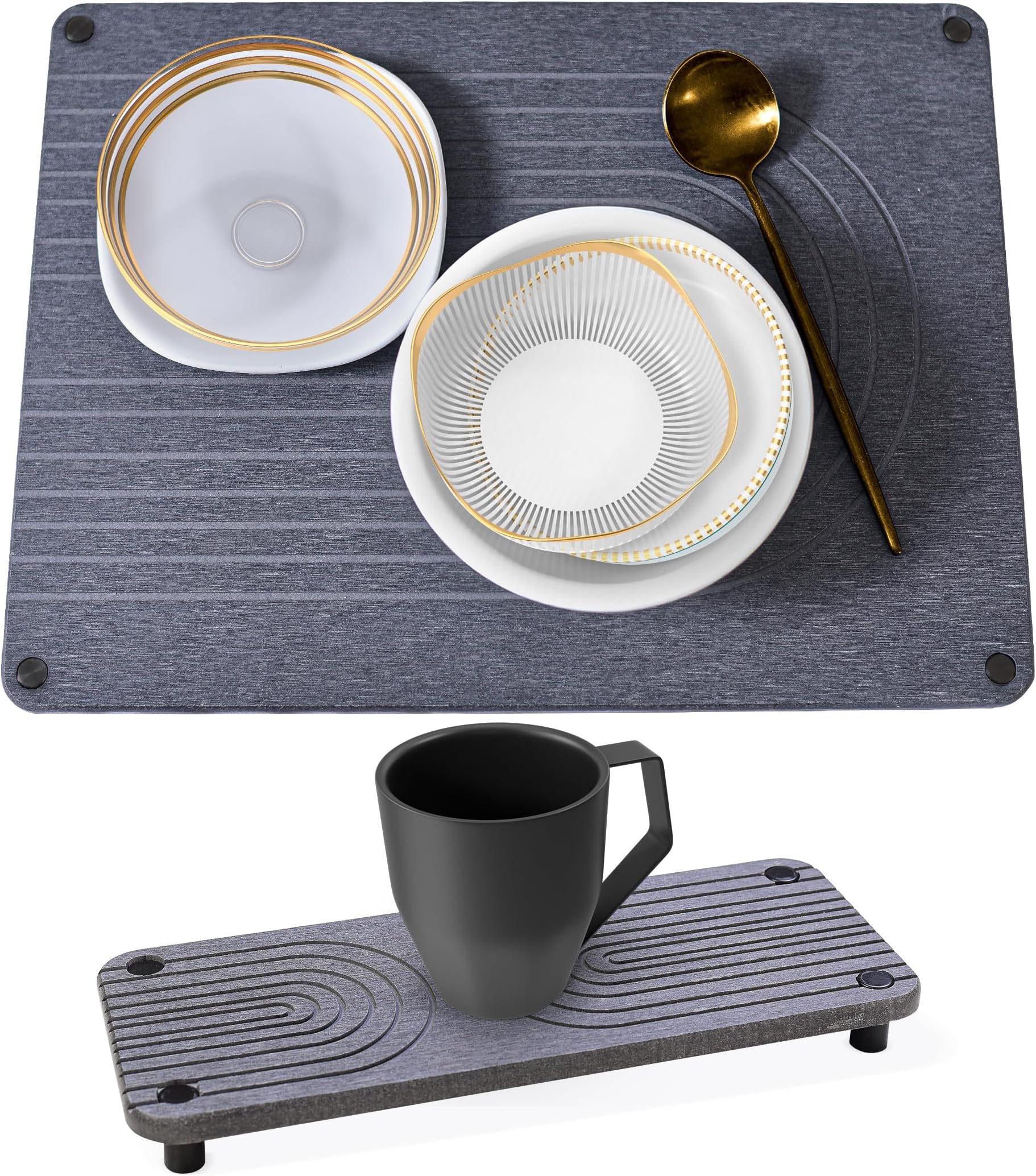 Amazon.com: SCOLECITE 2 PCs Large Drying Stone for Kitchen Counter ...