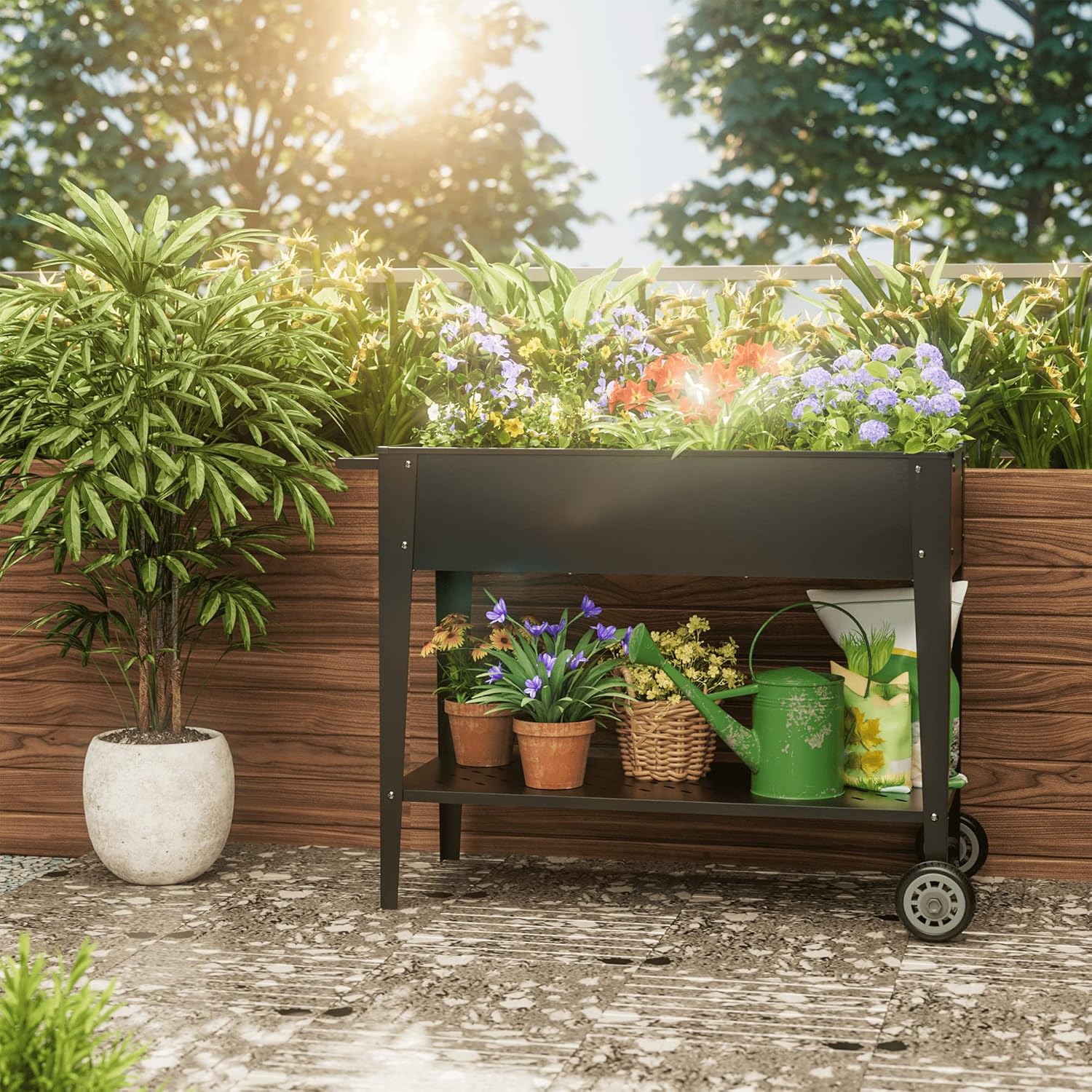 Amazon.com : Raised Garden Bed with Legs, Mobile Planter Box Elevated ...