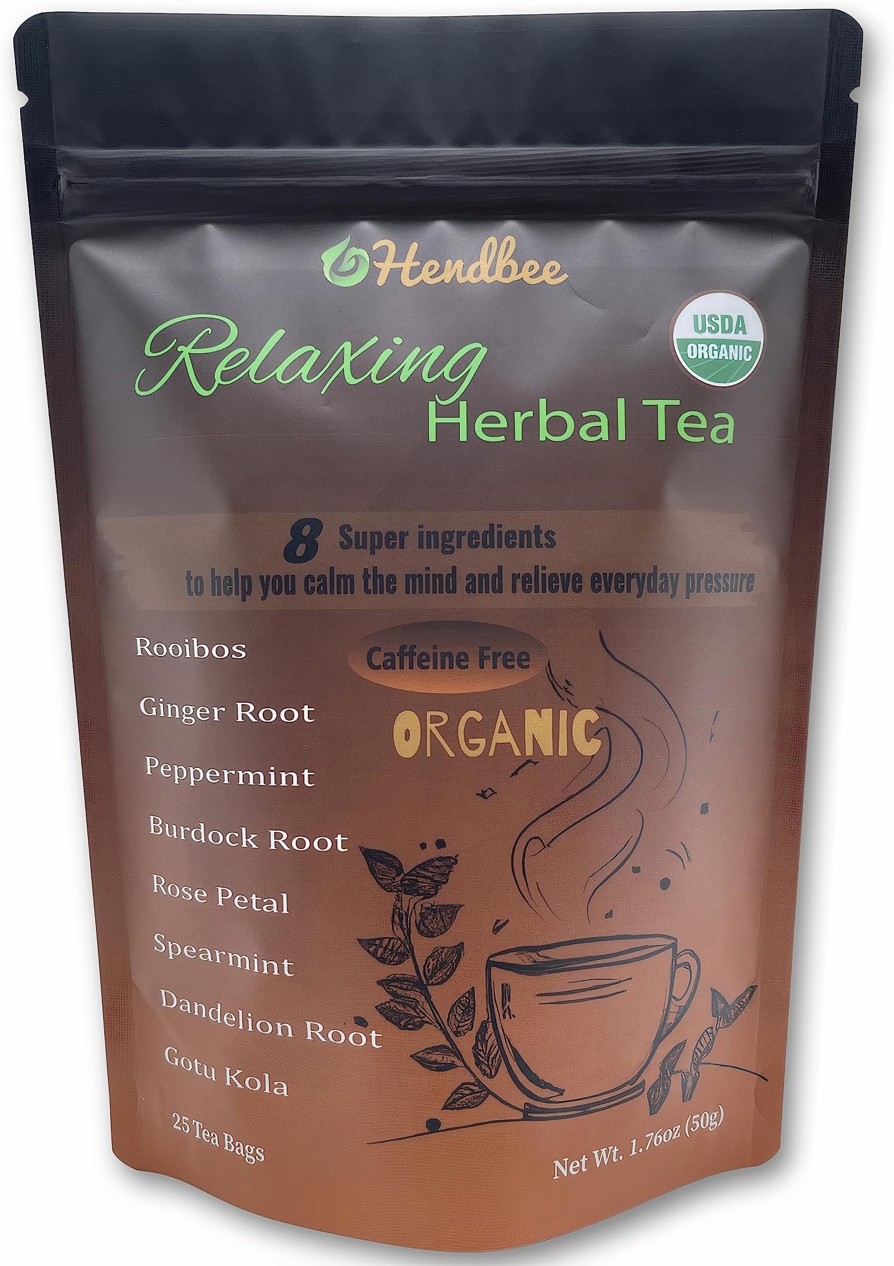Amazon.com : Relaxing Organic Herbal Tea, With 8 Super Ingredients ...
