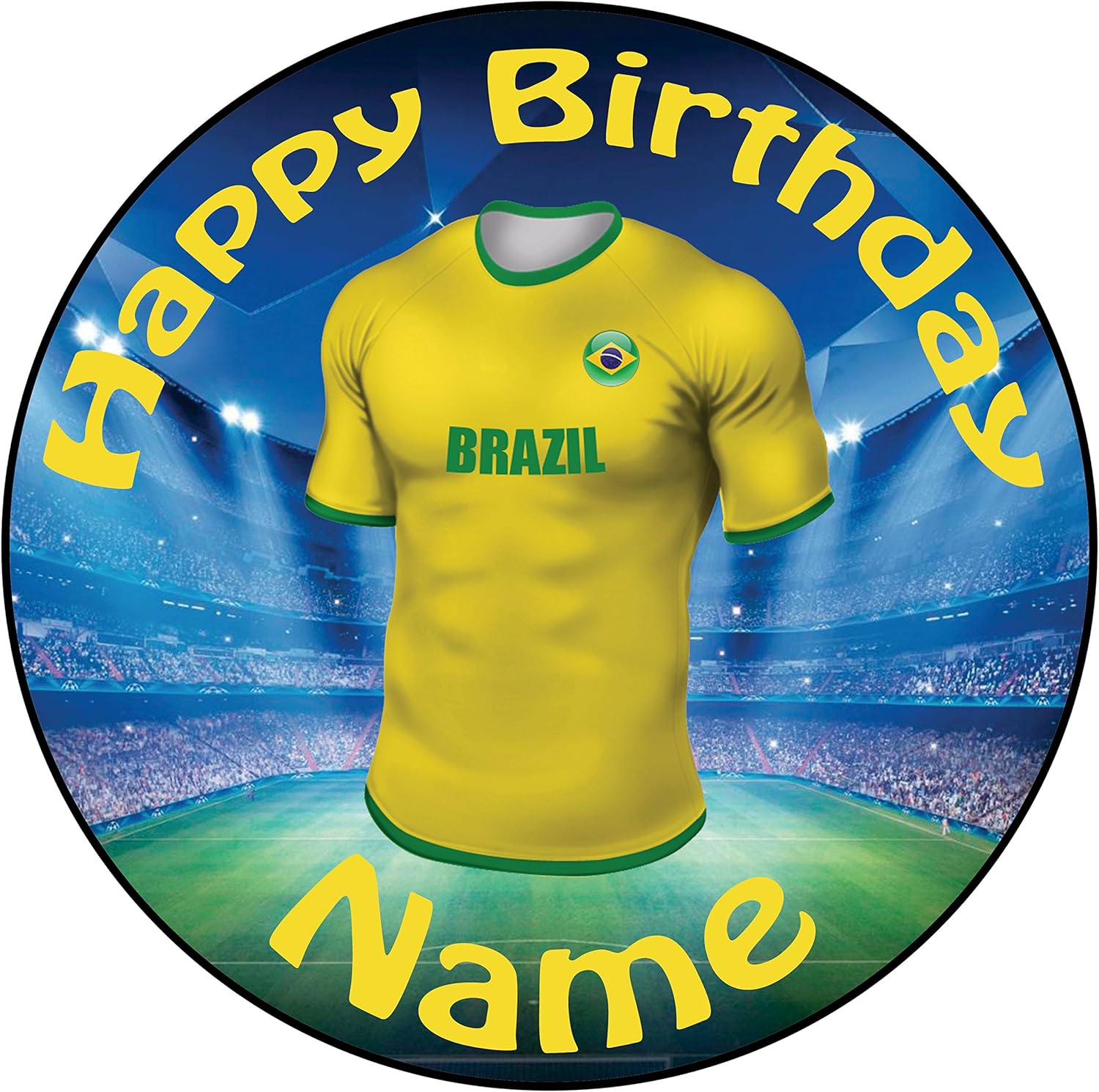 Personalised Full Colour Brazil Football Icing Cake Topper / Cake ...