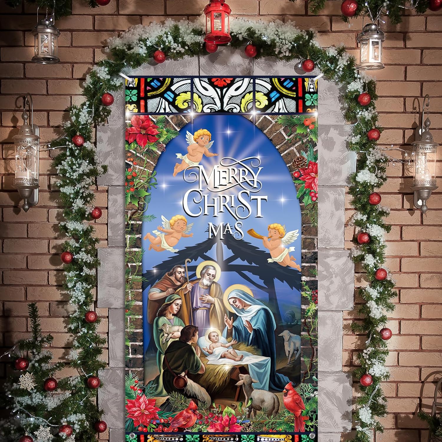 Amazon.com: Nativity Christmas Door Decorations,Outdoor Religious ...