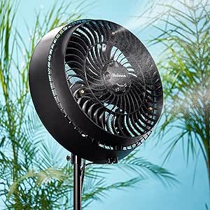 Amazon.com: HOLMES 16" Outdoor Misting Stand Fan, Hose Connection, 3 Speeds, 3 Micro-Mist Levels ...