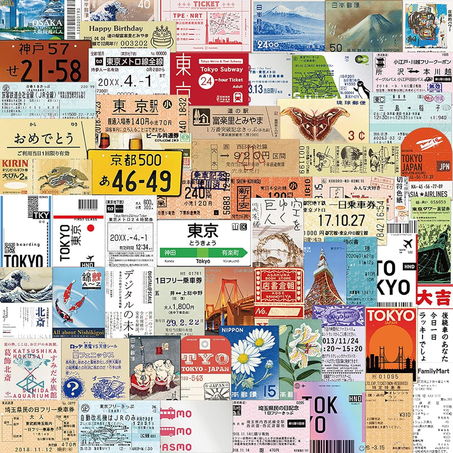 Amazon.com: 60pcs Tokyo Travel Stamps Stickers for Teens Laptops ...