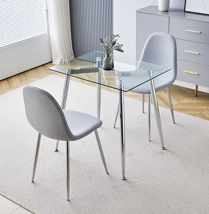 Hallowood Furniture Cullompton Small Rectangular 80 x 60cm Glass Dining ...