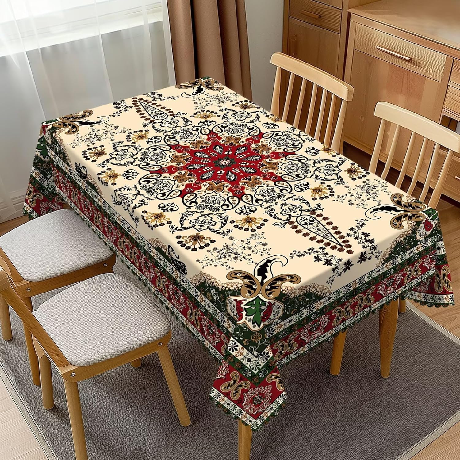 Amazon.com: JIANKESEN Persian Carpet Design Tablecloth Rectangle Arabic ...