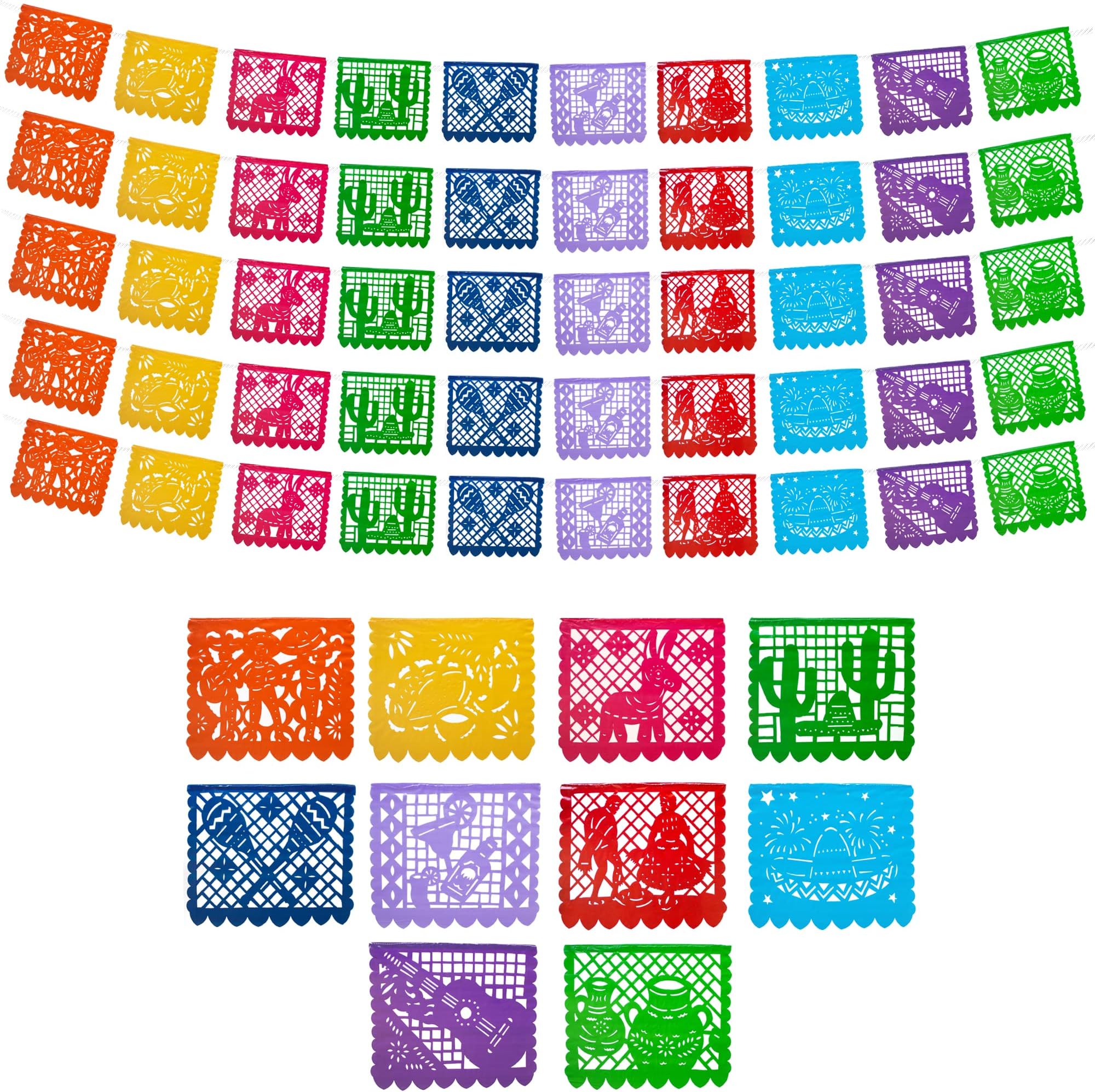 Amazon.com: Colorful Dia de Muertos decoration Small Size 2 Pack Tissue ...