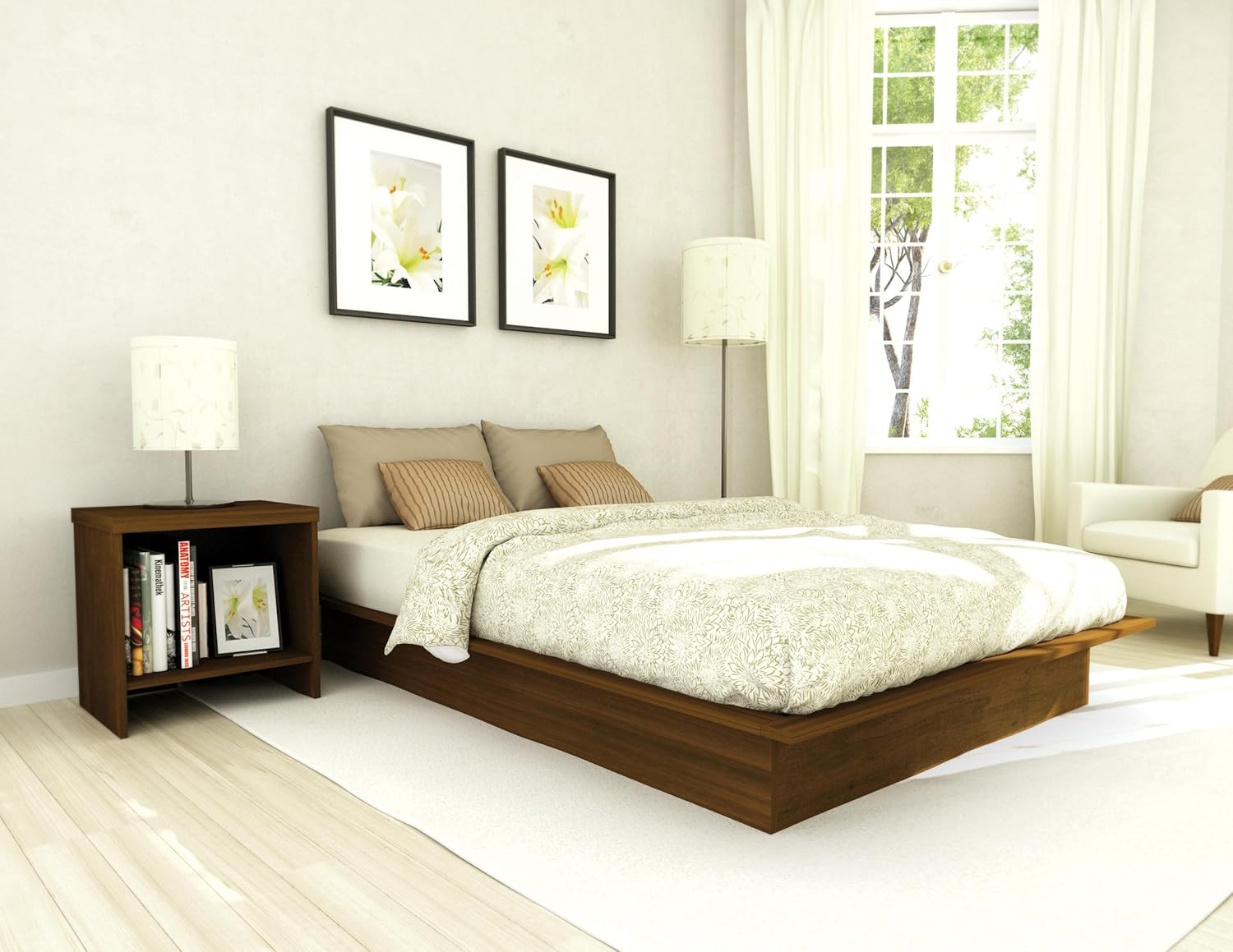 Amazon.com: Sonax DP-2207 Plateau Double Platform Bed in Urban Maple ...