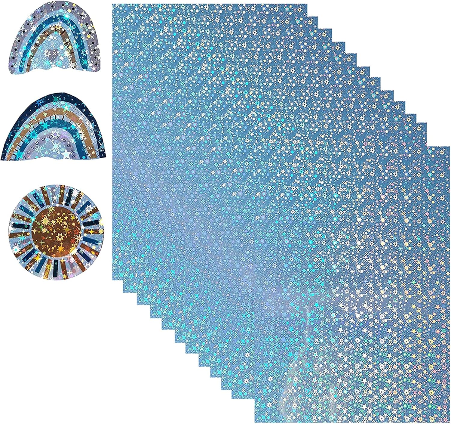 Printable Stars Holographic Premium Vinyl Sticker Paper 20 Sheets A4 ...