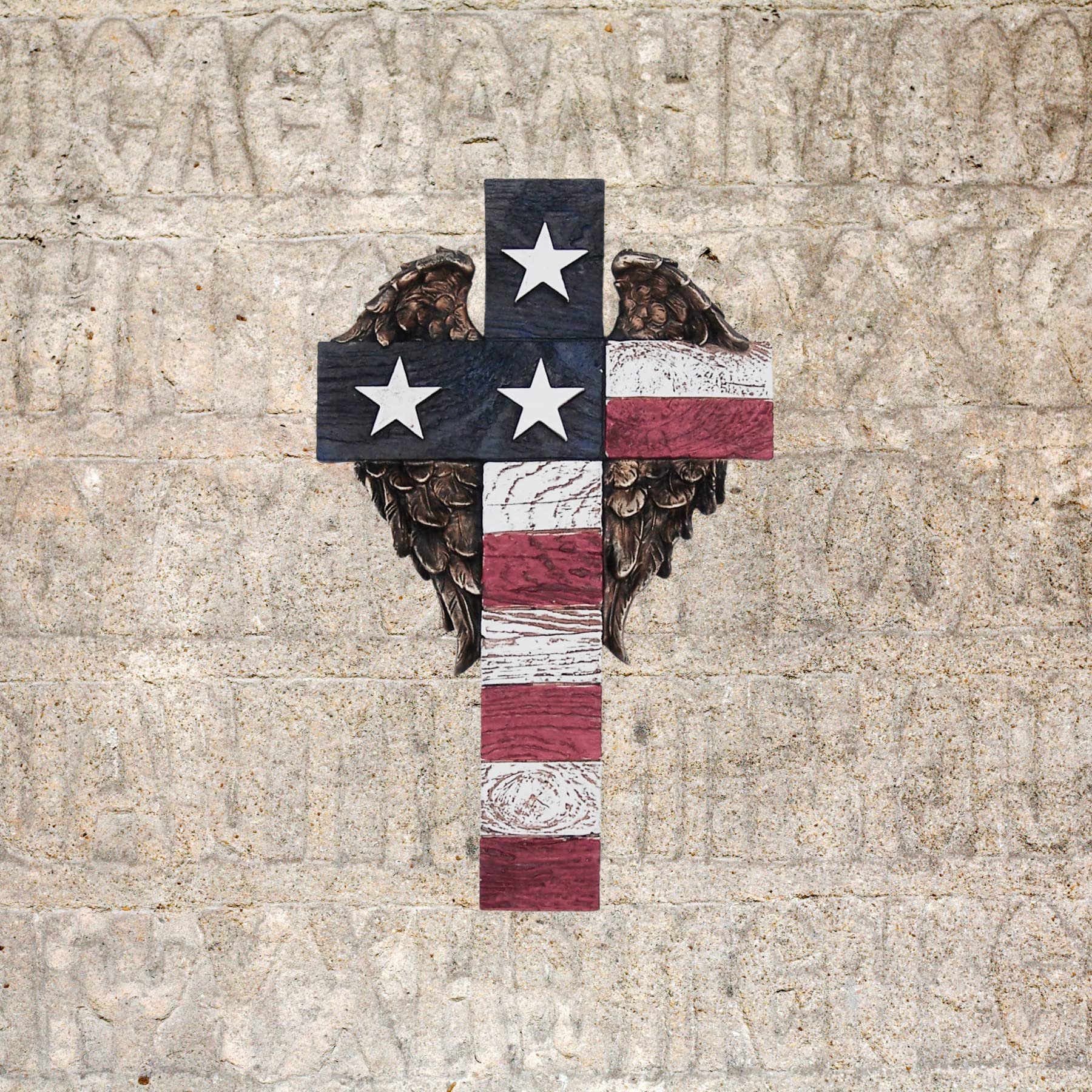 American Flag Wall Cross Rustic Western Stars USA Flag Patriotic