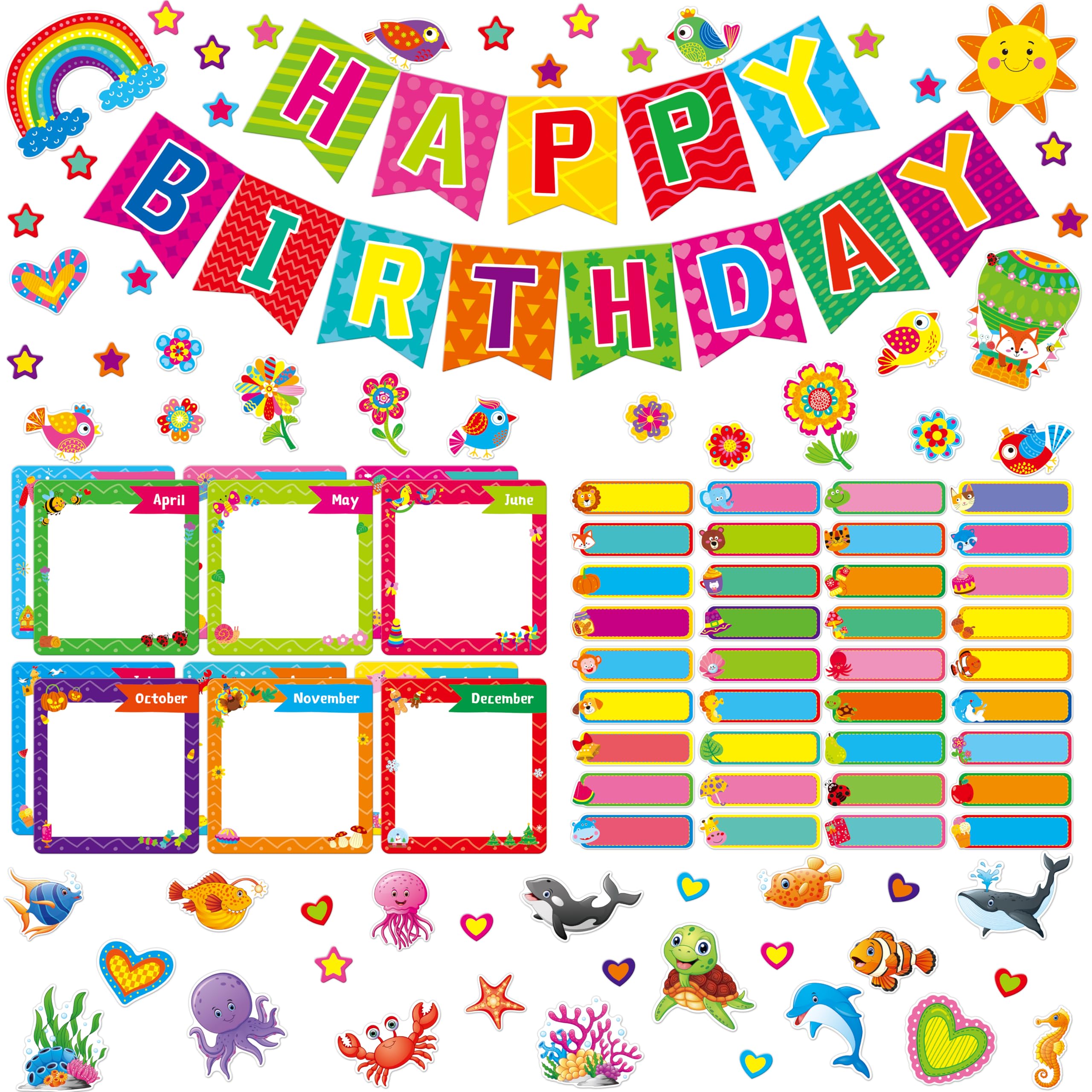 Snapklik.com : 122 PCS Happy Birthday Bulletin Board Set, Birthday ...