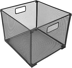 Amazon.com: File Basket Holder Foldable Large Capacity Iron Mesh ...