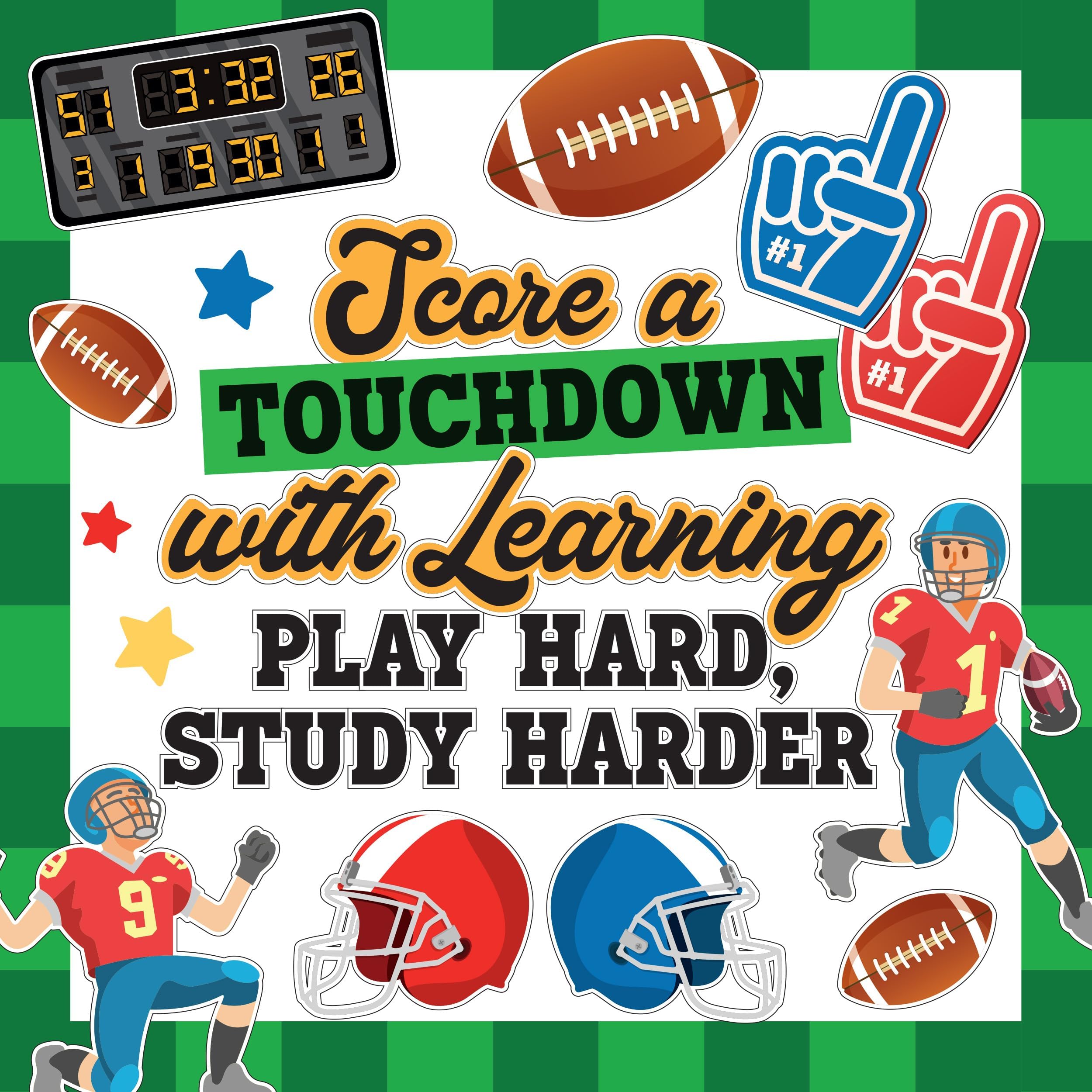 Amazon.com : Decorably 80 Pcs Cutouts Football Bulletin Board ...