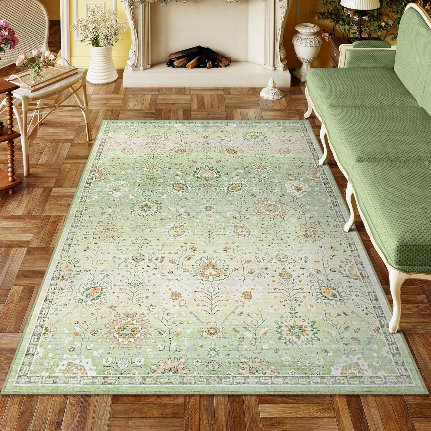 Amazon.com: Lahome Sage Green Area Rug for Living Room, Soft Boho Large ...