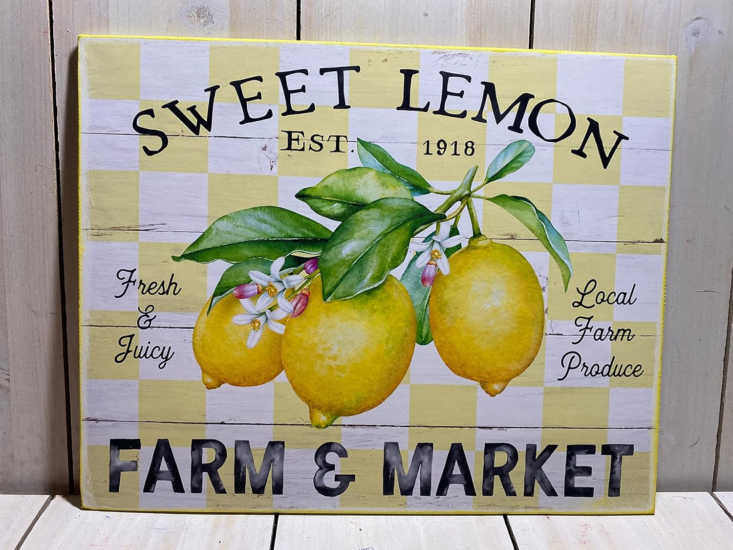 Amazon.com: Sweet Lemon Farm Sign, Lemon Kitchen Wall Art, Lemon Wreath ...