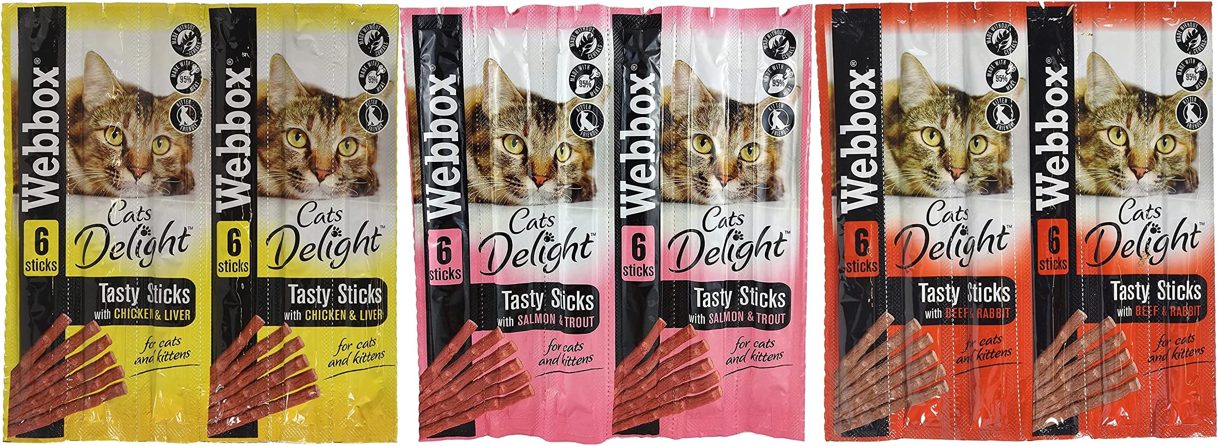 Webbox Cats Delights Tasty Stick Treats - Variety Pack : Amazon.co.uk ...