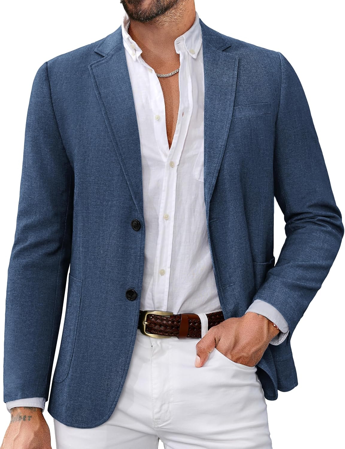 PJ PAUL JONES Mens Blazers Sport Coats Casual Lightweight Two Button ...