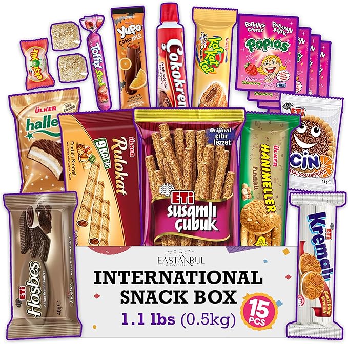 Eastanbul International Snack Box, Premium 15 Full-Size Foreign Snack ...