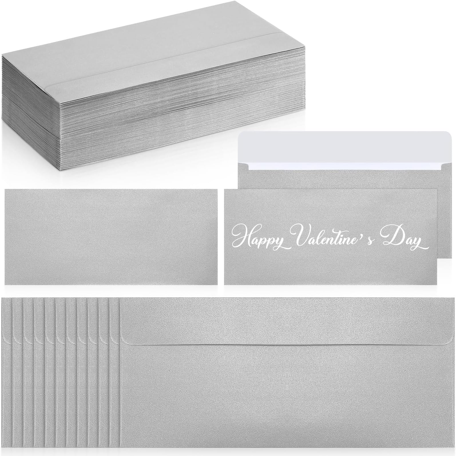 Amazon.com : TaoBary 200 Pcs #10 Silver Envelopes Business Envelopes ...