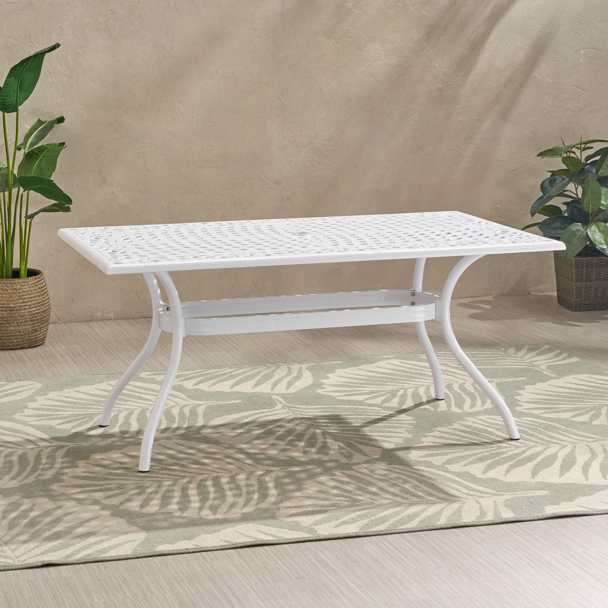 Christopher Knight Home Yamilet Outdoor Dining Table, White