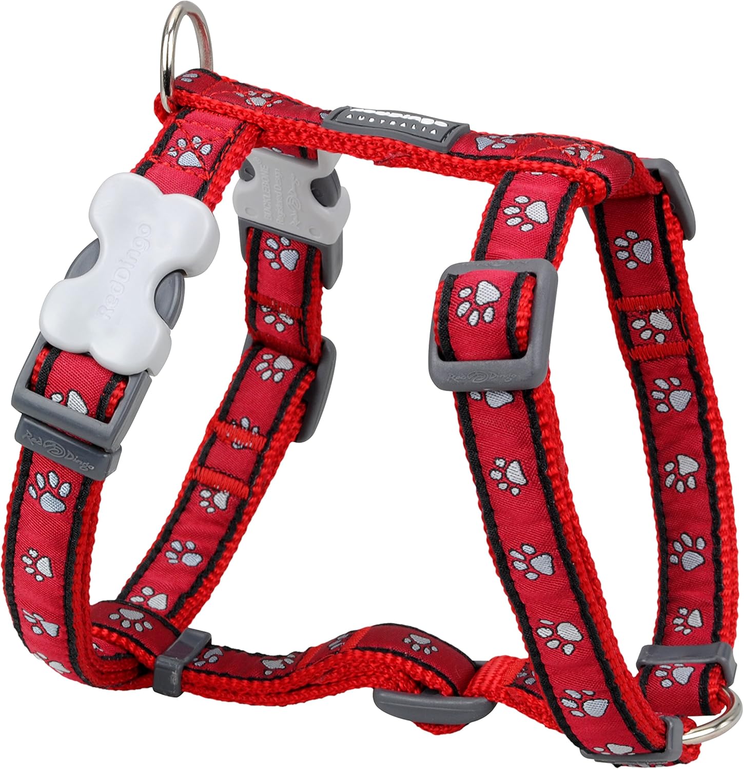 Amazon.com : Red Dingo Designer Dog Harness, Small, Red Pawprints : Pet ...