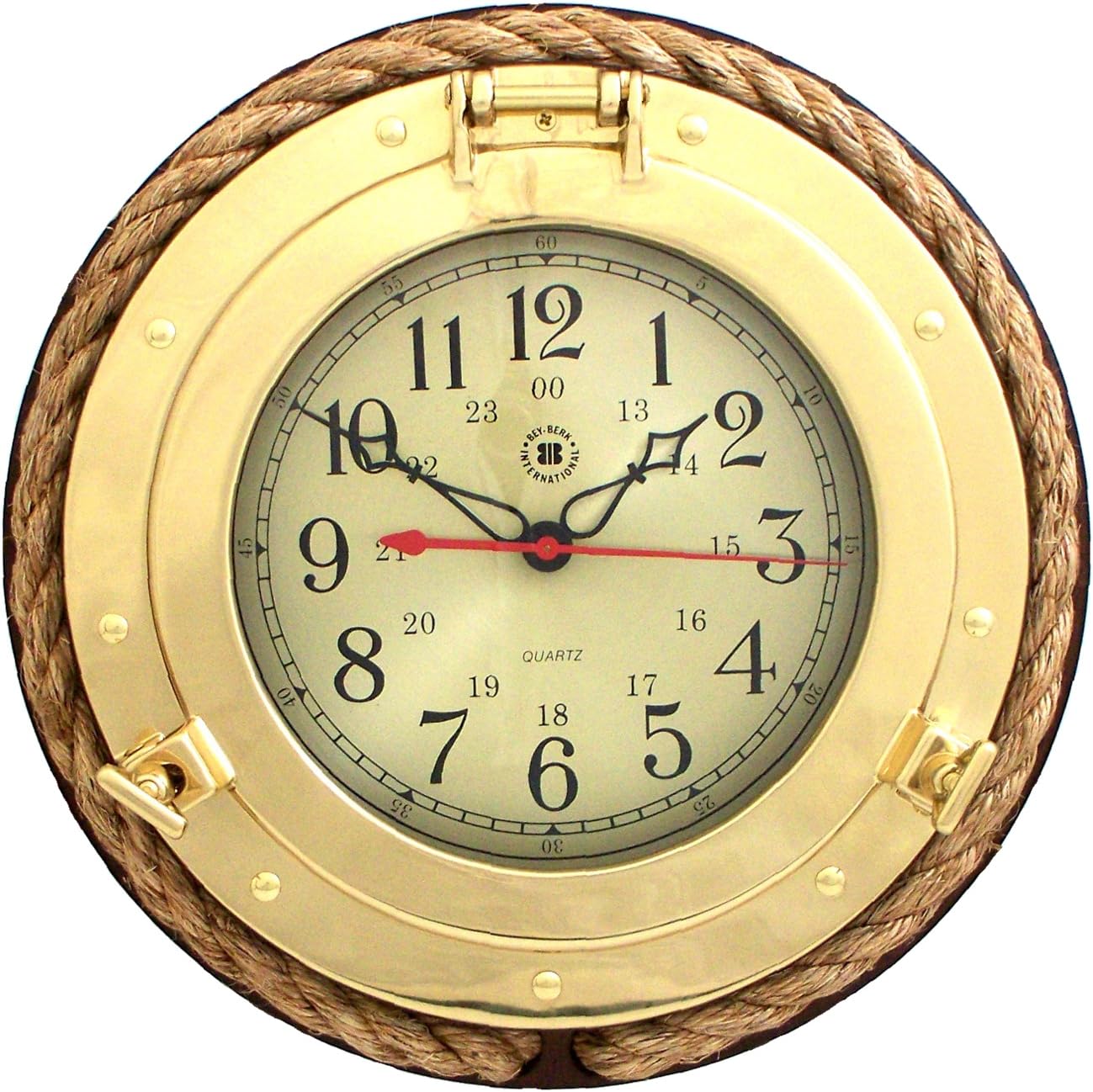 Amazon.com: Bey-Berk Brass Porthole Clock with Rope : Home & Kitchen