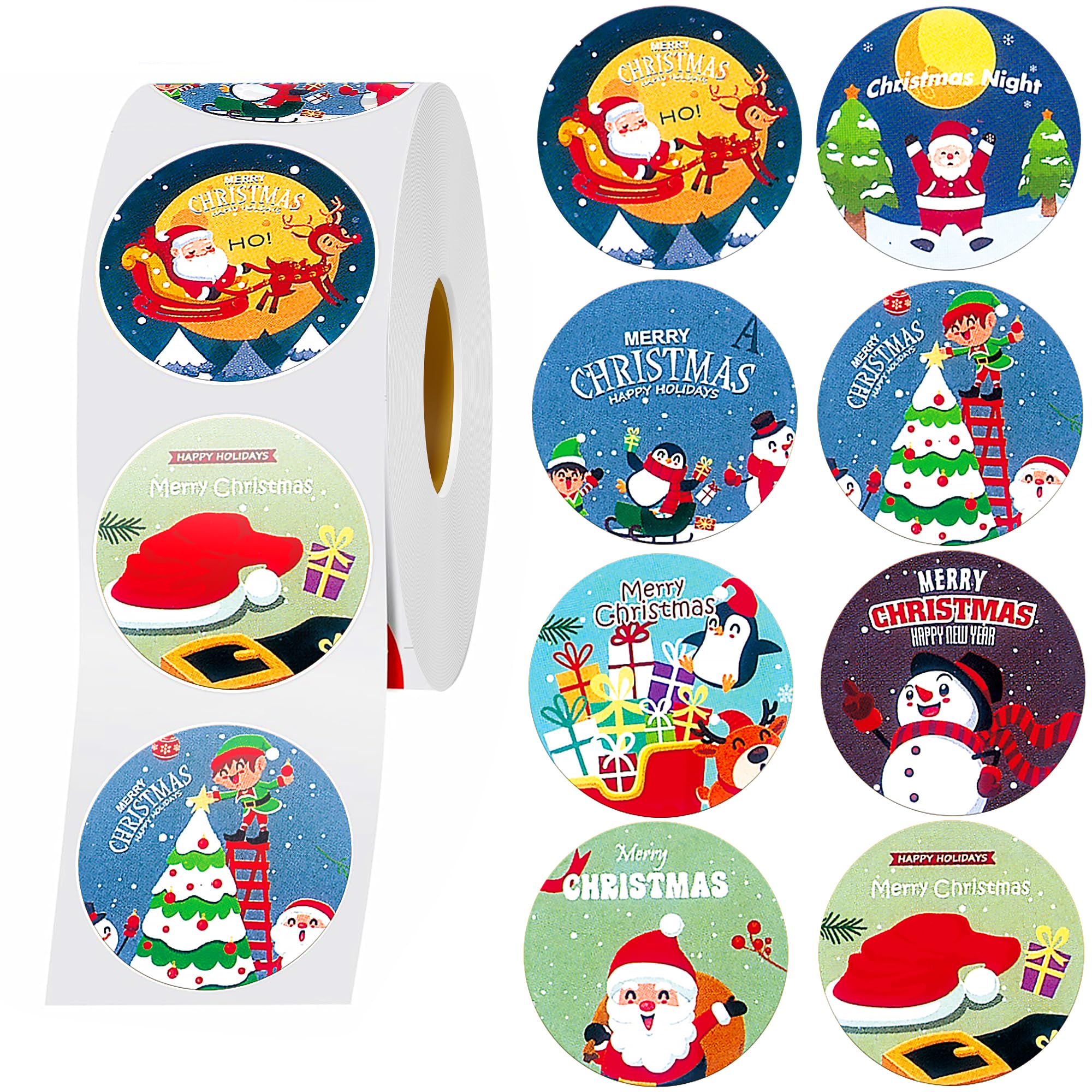 Amazon.com: KatchOn, Festive Christmas Stickers Roll - 8 Designs, 500 ...