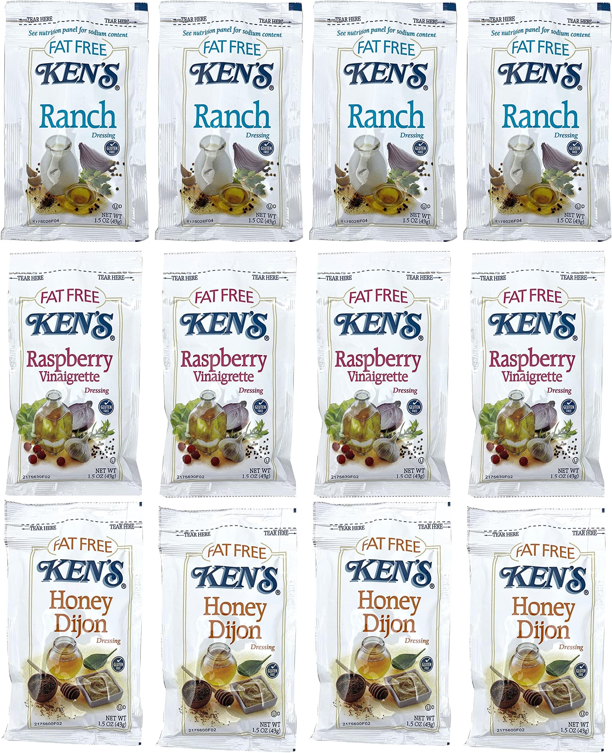 Amazon.com : Ken’s Fat Free Salad Dressing Packets Variety Pack – Fat ...