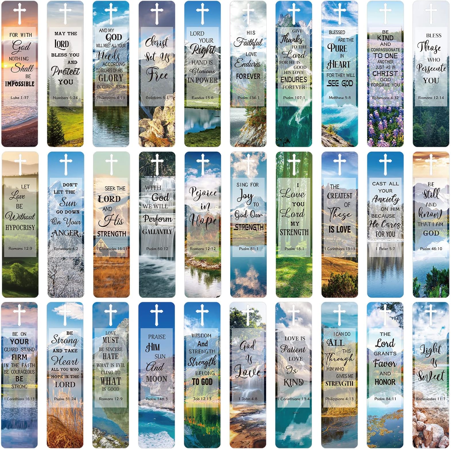 Amazon.com: 120 PCS Bible Bookmarks with 30 Designs, Double Sided ...