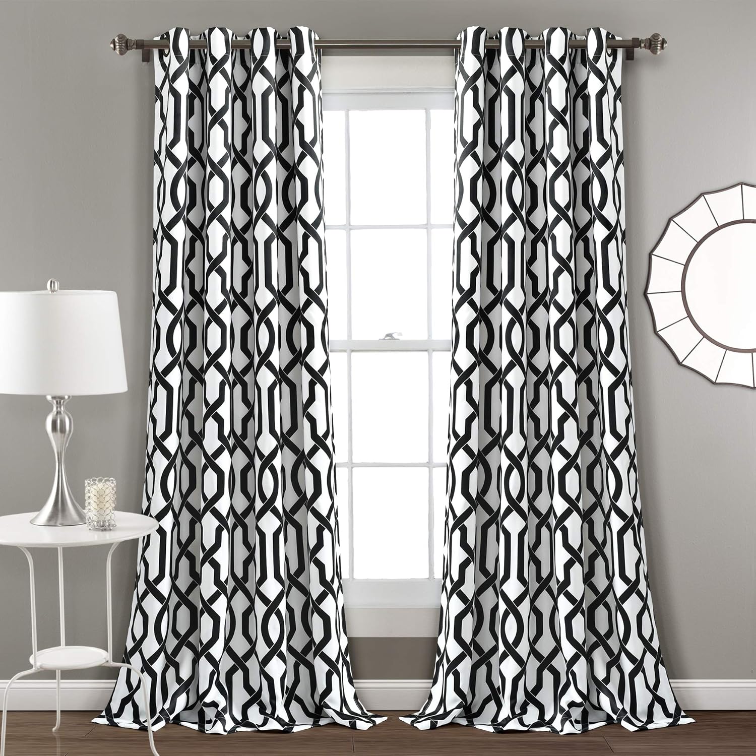 Amazon.com: Lush Decor Edward Trellis Curtains Light Filtering Window ...