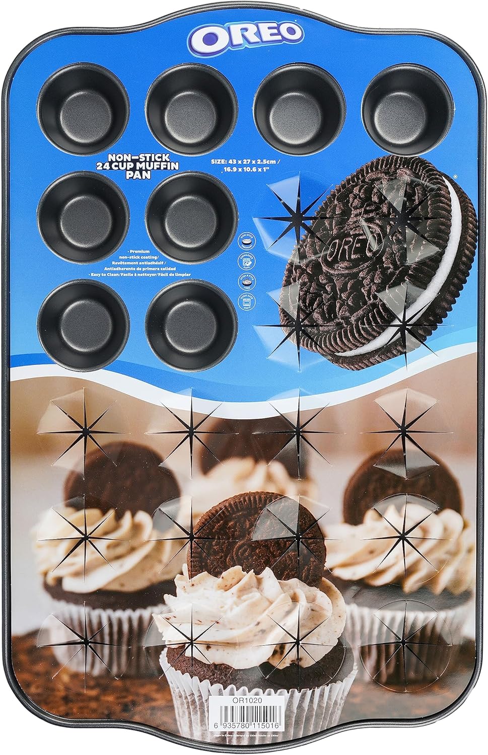 Amazon.com: OREO 24 mini Cup Cake Pan, Mini Muffin Pan, 24cups Nonstick ...