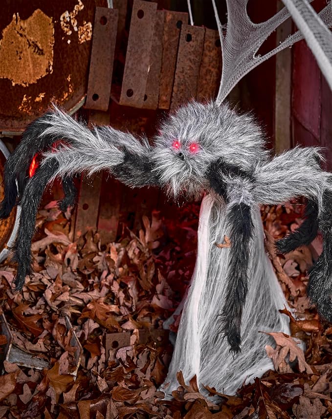Amazon.com: Spirit Halloween 1 Ft 9 In LED Gray Jumping Spider ...