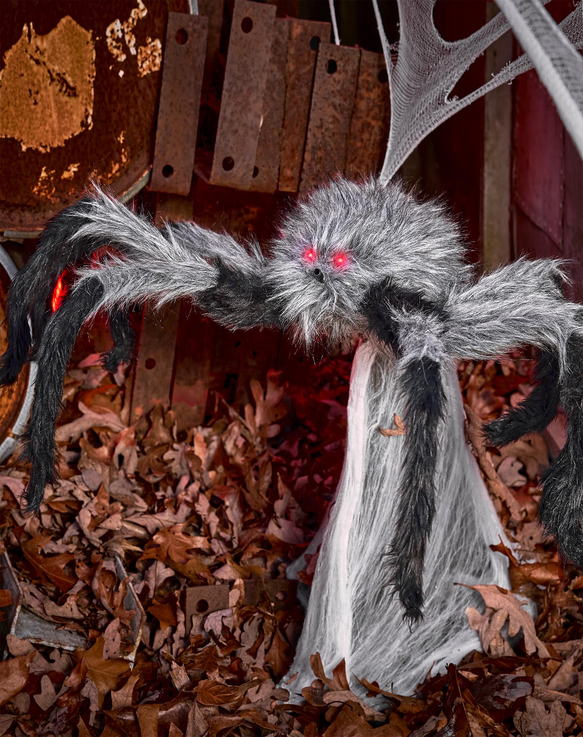 Amazon.com : Spirit Halloween 21 Inch LED Gray Jumping Spider ...