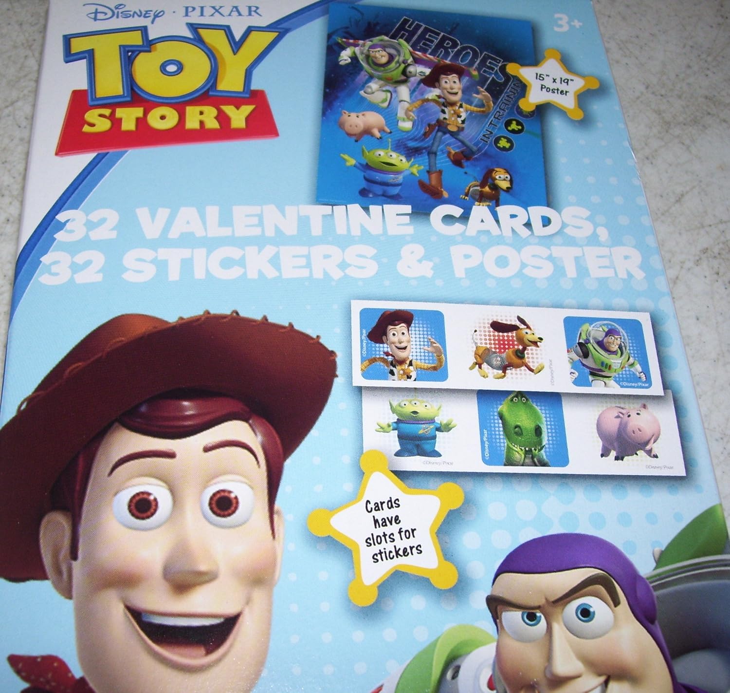 Amazon.com: Toy Story 32 Valentine Cards, 32 Stickers and Poster ...