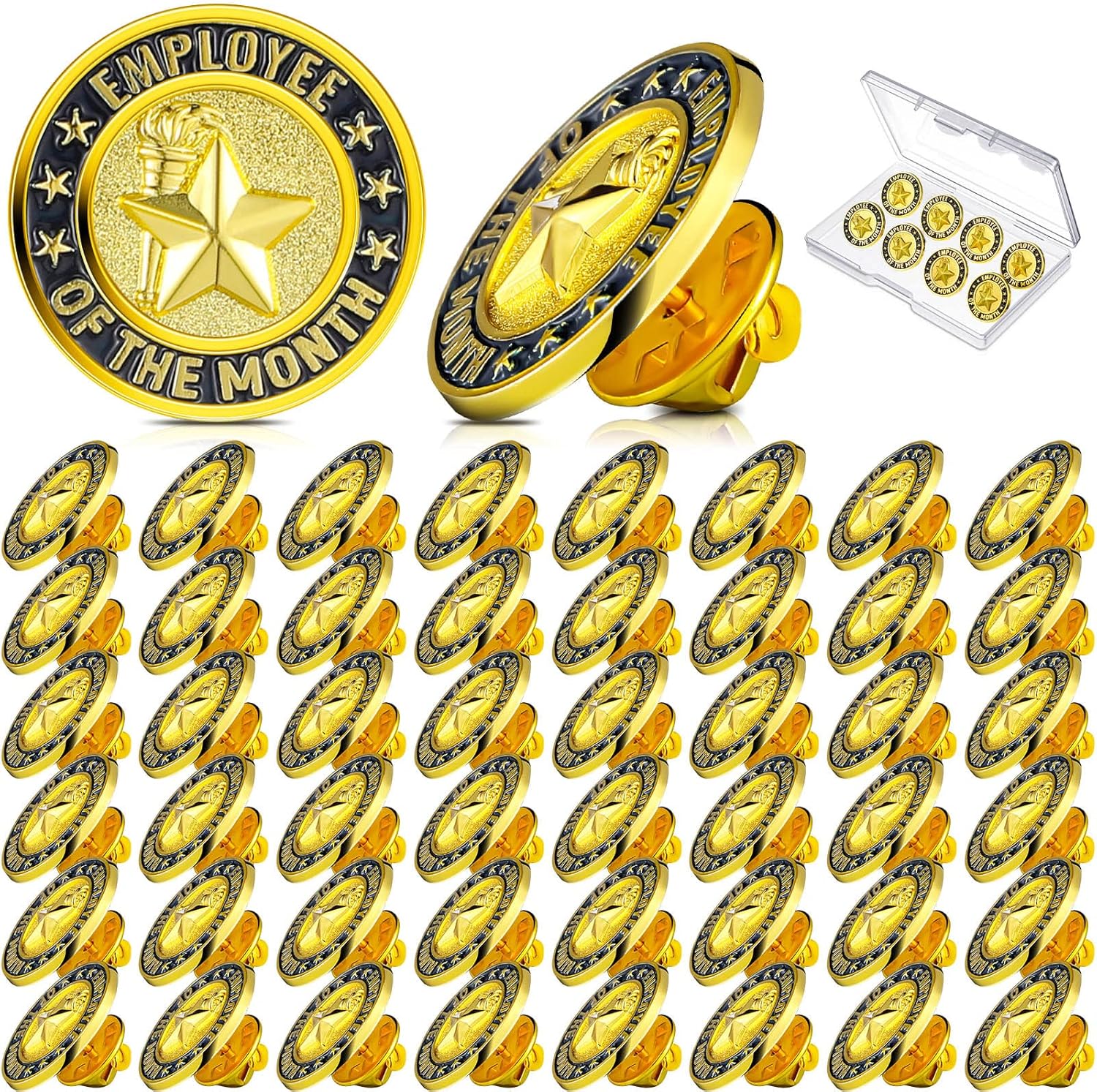 Amazon.com : Zeyune 50 Pcs Employee of The Month Lapel Pin 3/4 Inch ...