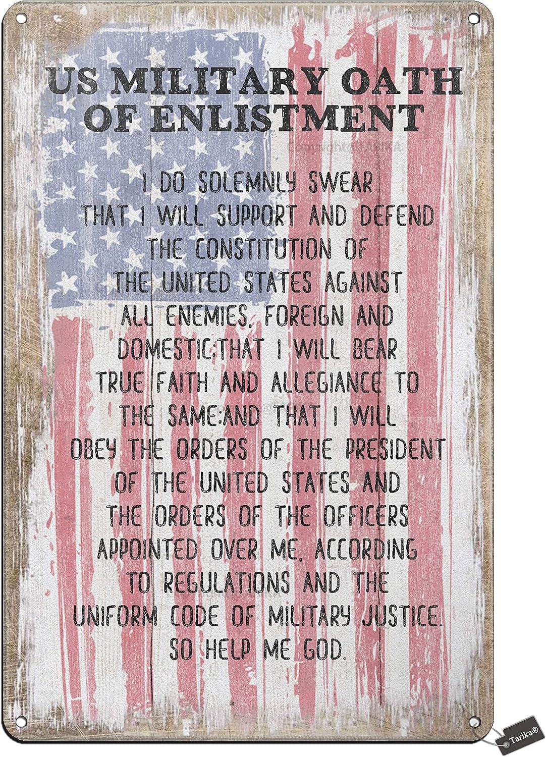 Amazon.com: Military Oath Of Enlistment 20X30 CM Tin Vintage Look ...