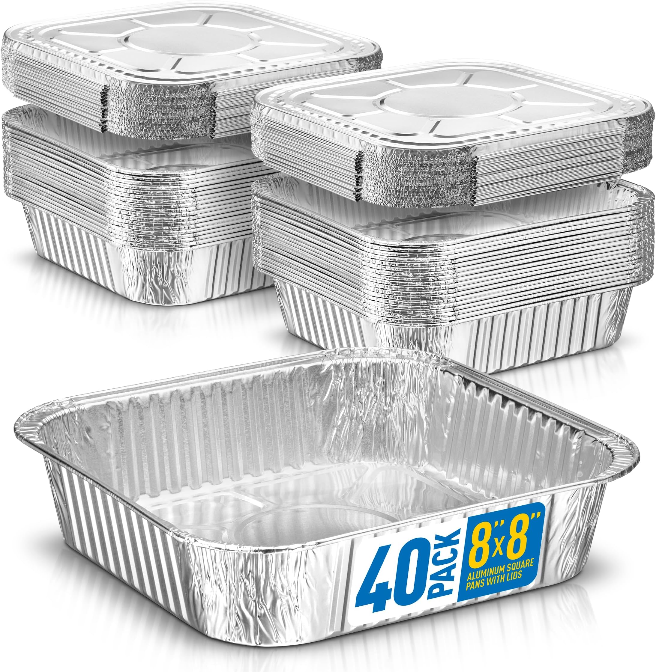 Amazon.com: 8x8 Aluminum Foil Pans with Lids - 60 Pack Square ...