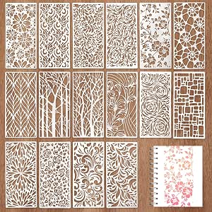 16 Pcs Stencils for Crafts Reusable Stencils for Painting Texture ...